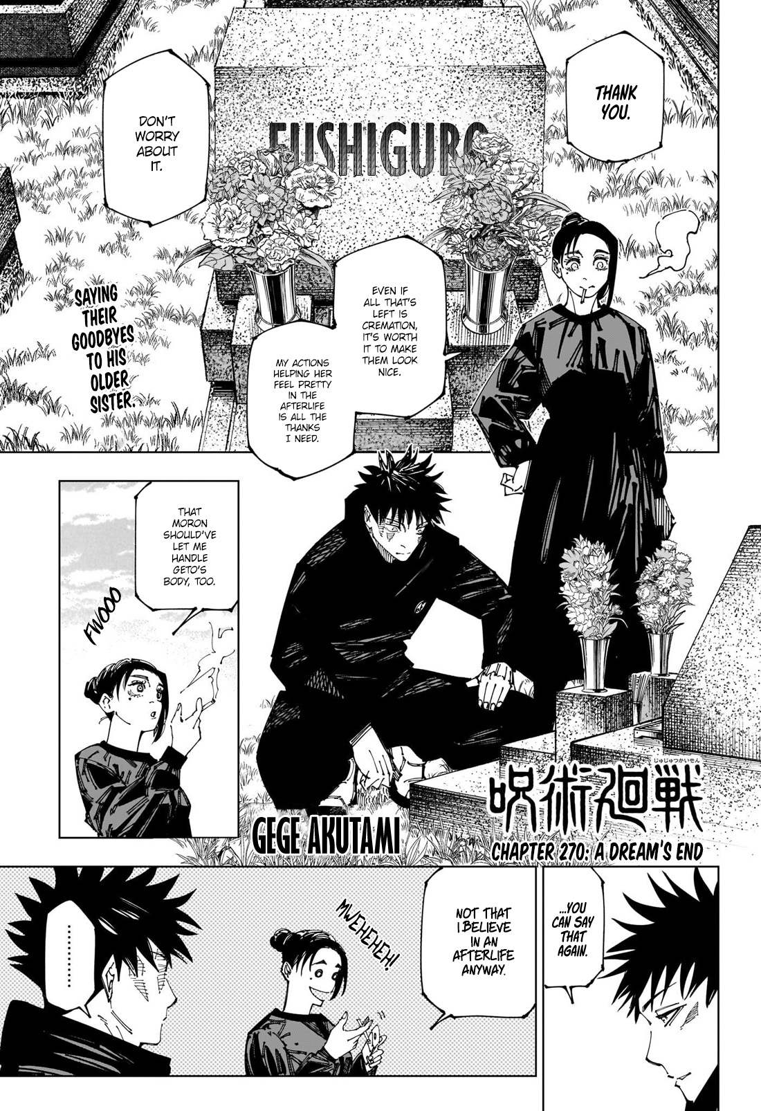 Manga Jujutsu Kaisen chapter 270: Megumi dan Shoko Kunjungi Makam ...
