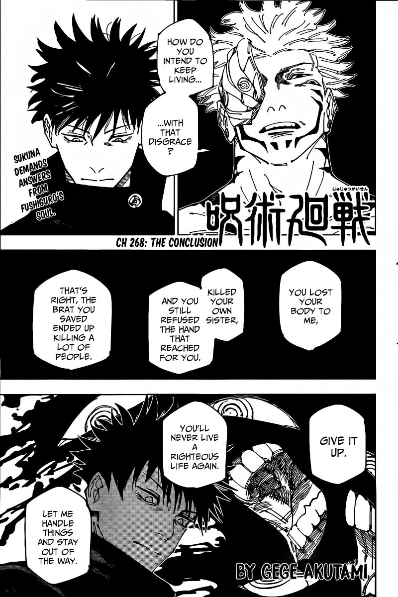 Manga Jujutsu Kaisen chapter 268 Sub Indo: Megumi Fushiguro Terbebas ...